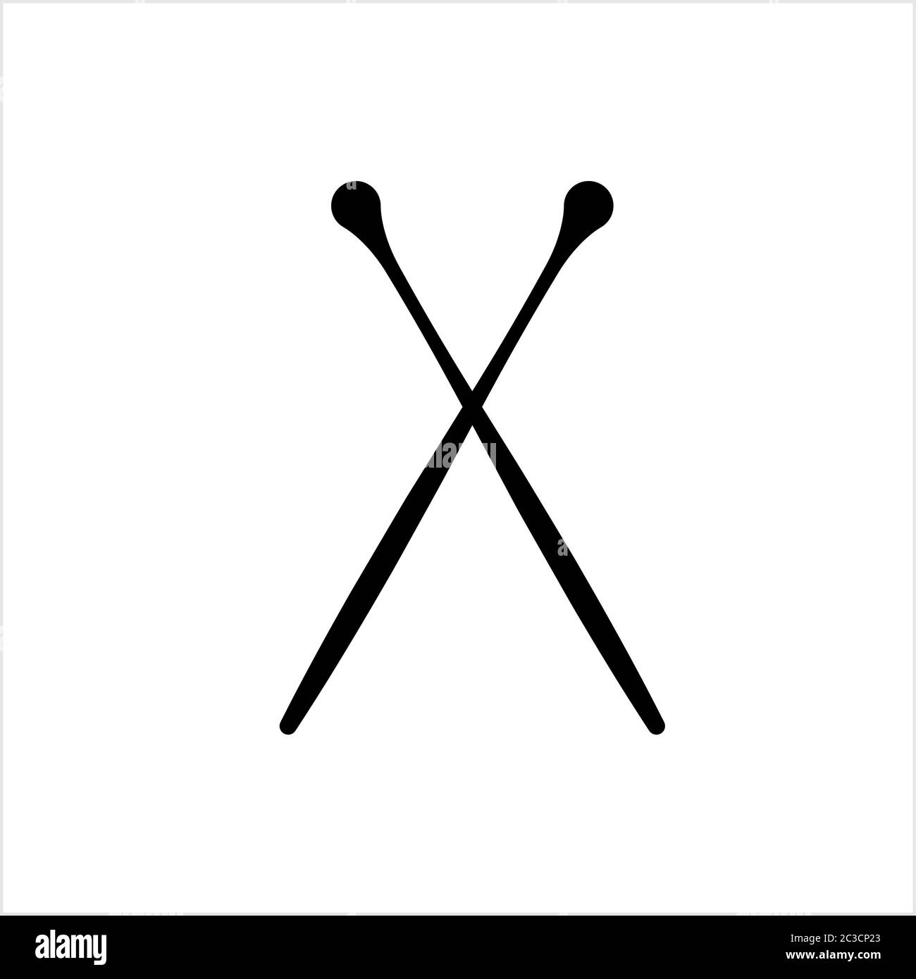 Drumsticks Icon, Drum Playing Stick Vector Art Illustration Stock ...