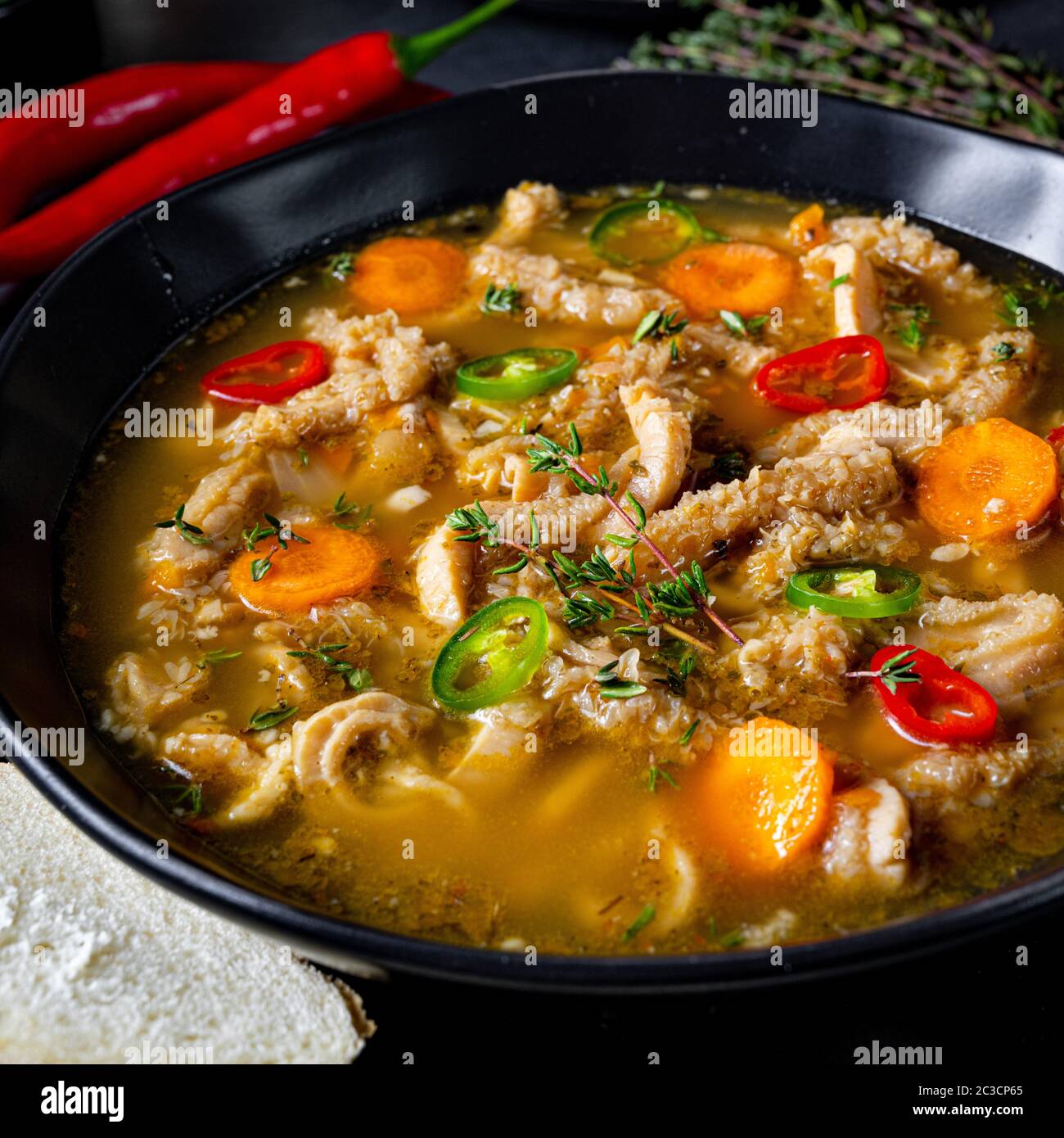 Flaczki - tripe soup the Polish way Stock Photo - Alamy