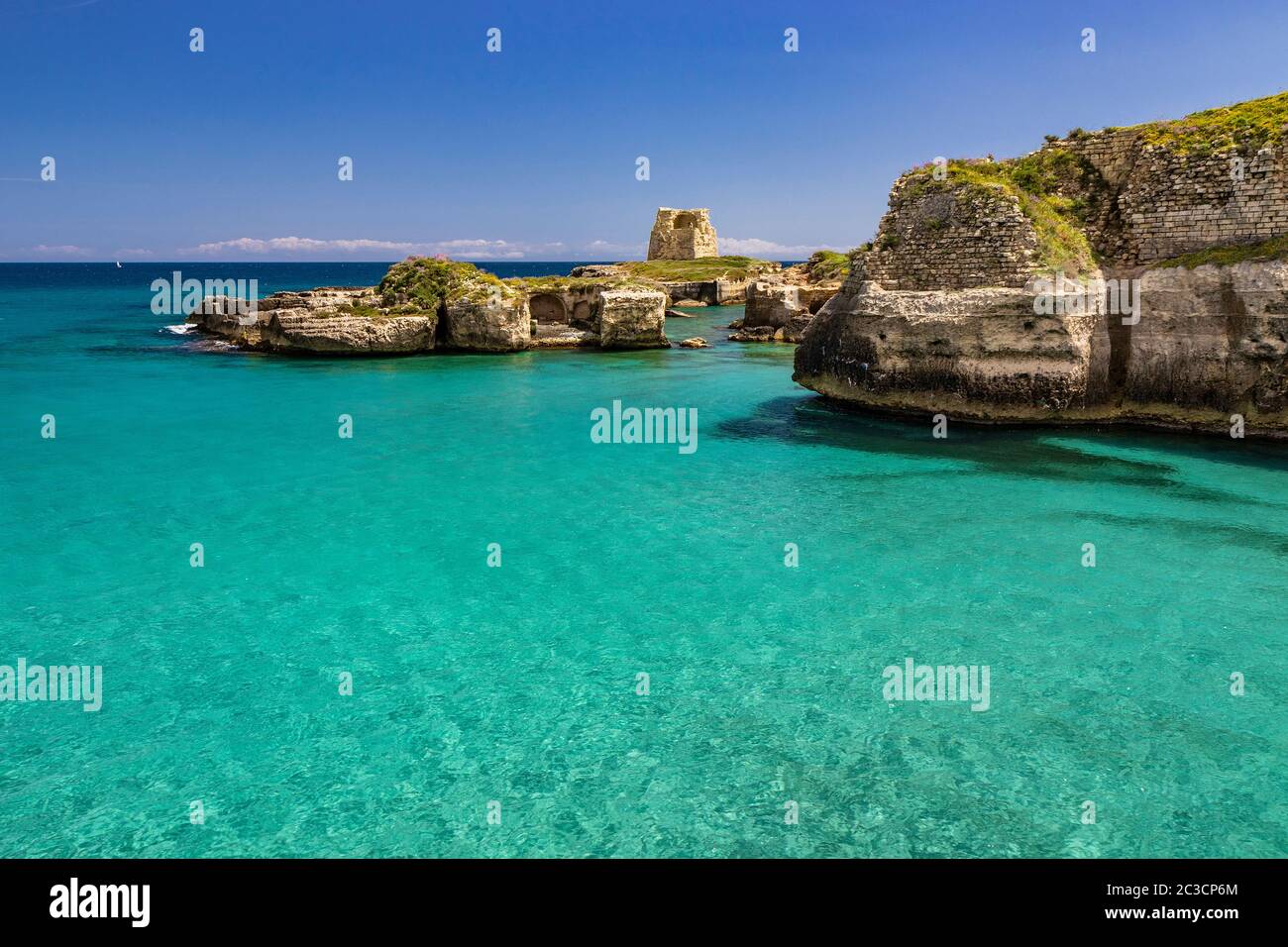 The important archaeological site and tourist resort of Roca Vecchia ...