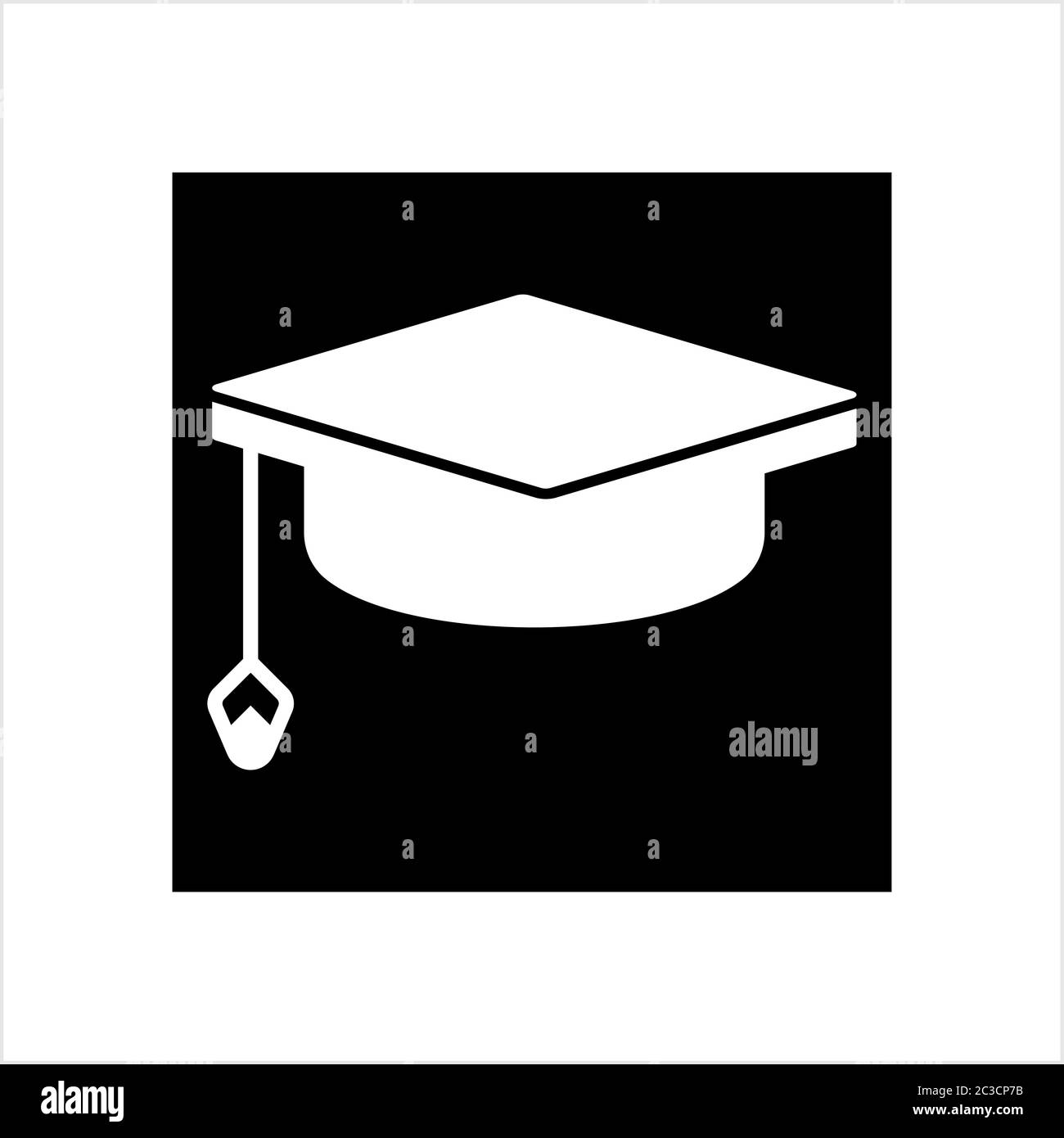 Graduation Cap Icon, Bachelor Cap Icon Vector Art Illustration Stock ...