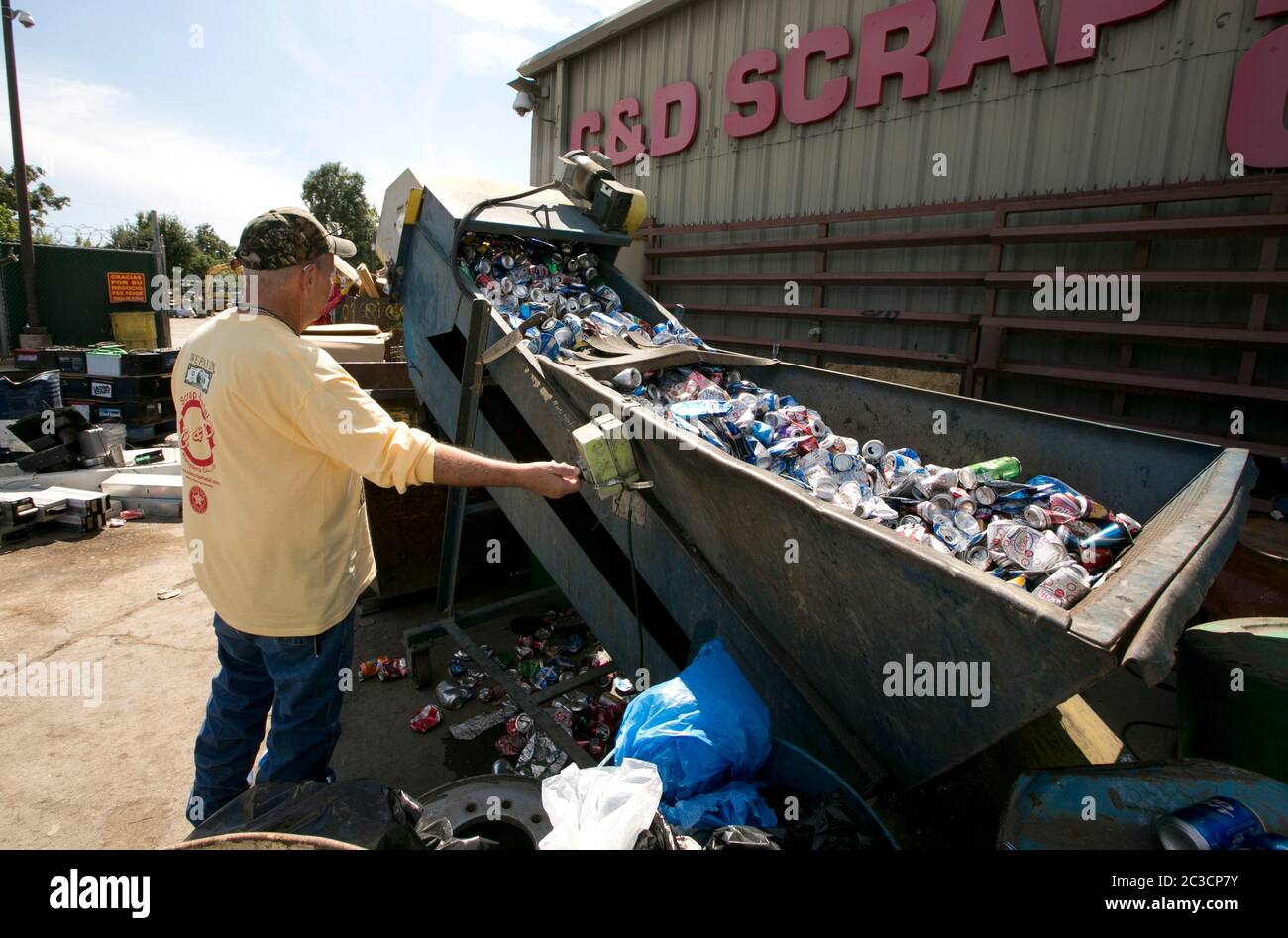 Austin Texas USA, October 2013: Scrap metal recycling company processes ...