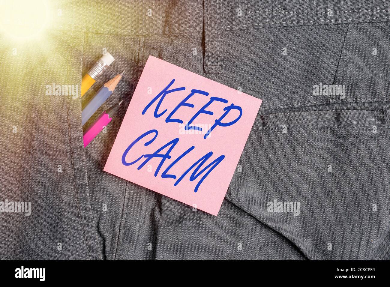 Conceptual hand writing showing Keep Calm. Concept meaning remain ...