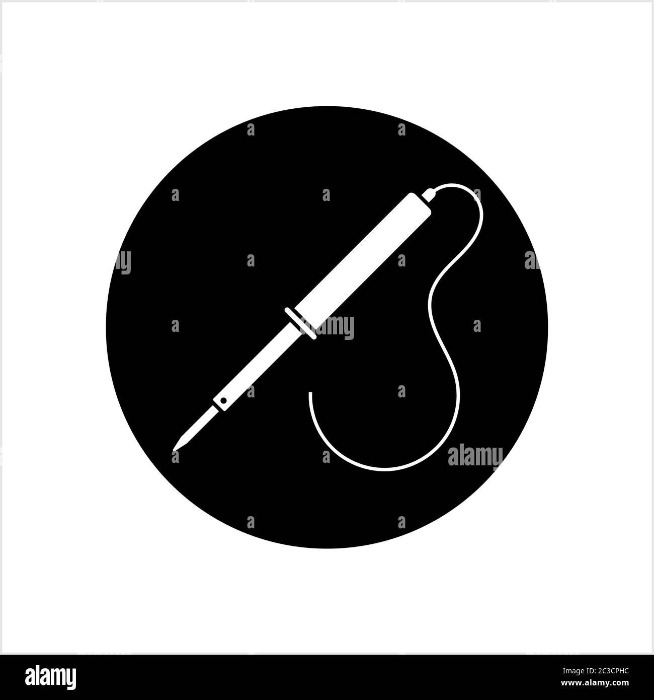 Soldering Iron Icon, Electric Soldering Iron Vector Art Illustration ...