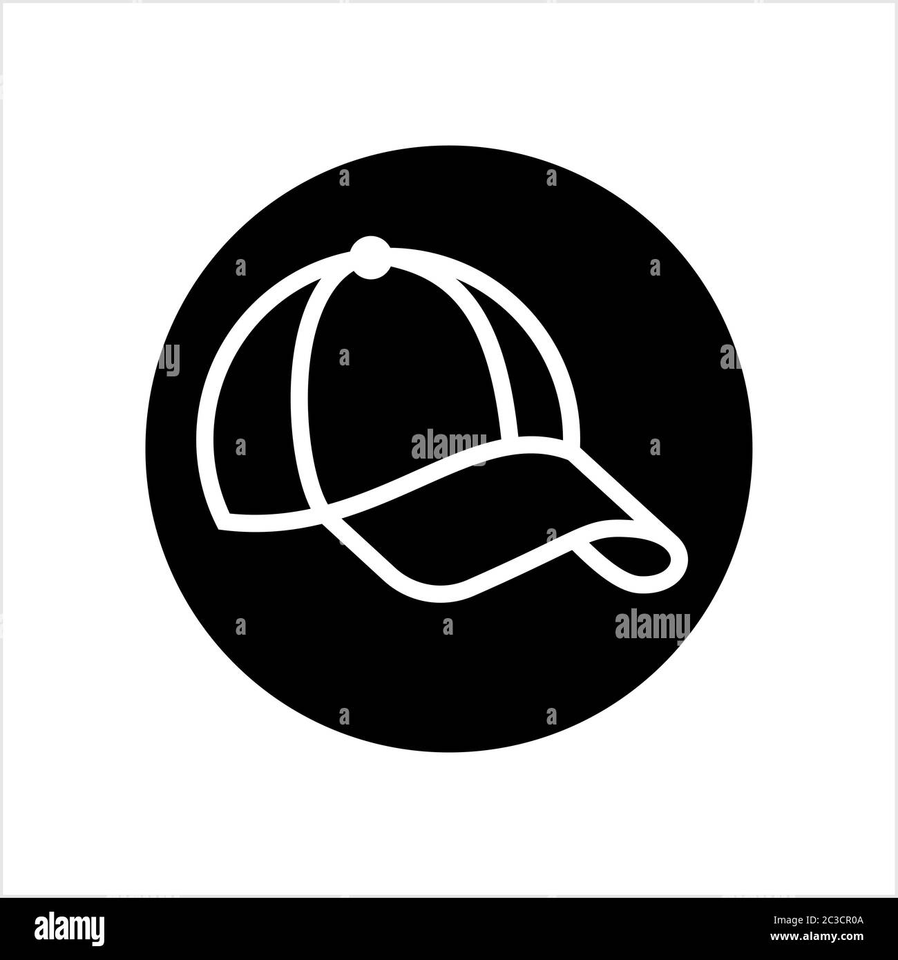 Baseball Cap Icon, Base Ball Hat Design Vector Art Illustration Stock ...
