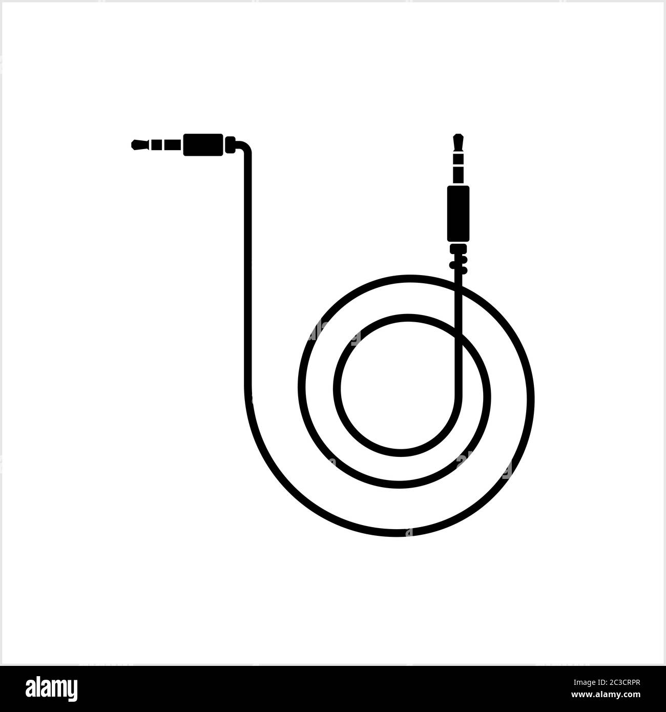 Audio Cable Icon, Plug Wire Vector Art Illustration Stock Vector Image ...