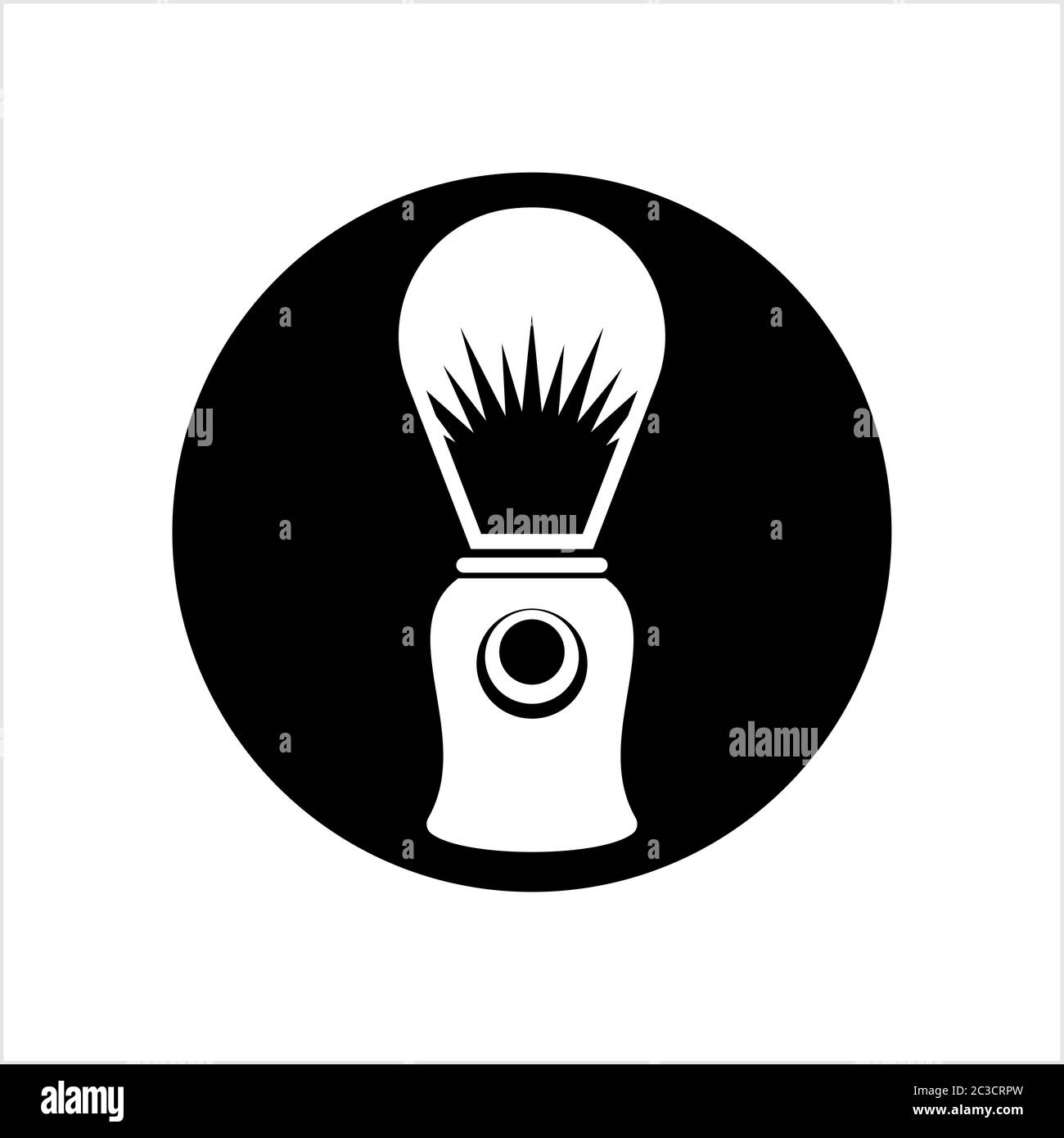 Shaving Brush Icon, Shaving Soap Foam Brush Vector Art Illustration ...