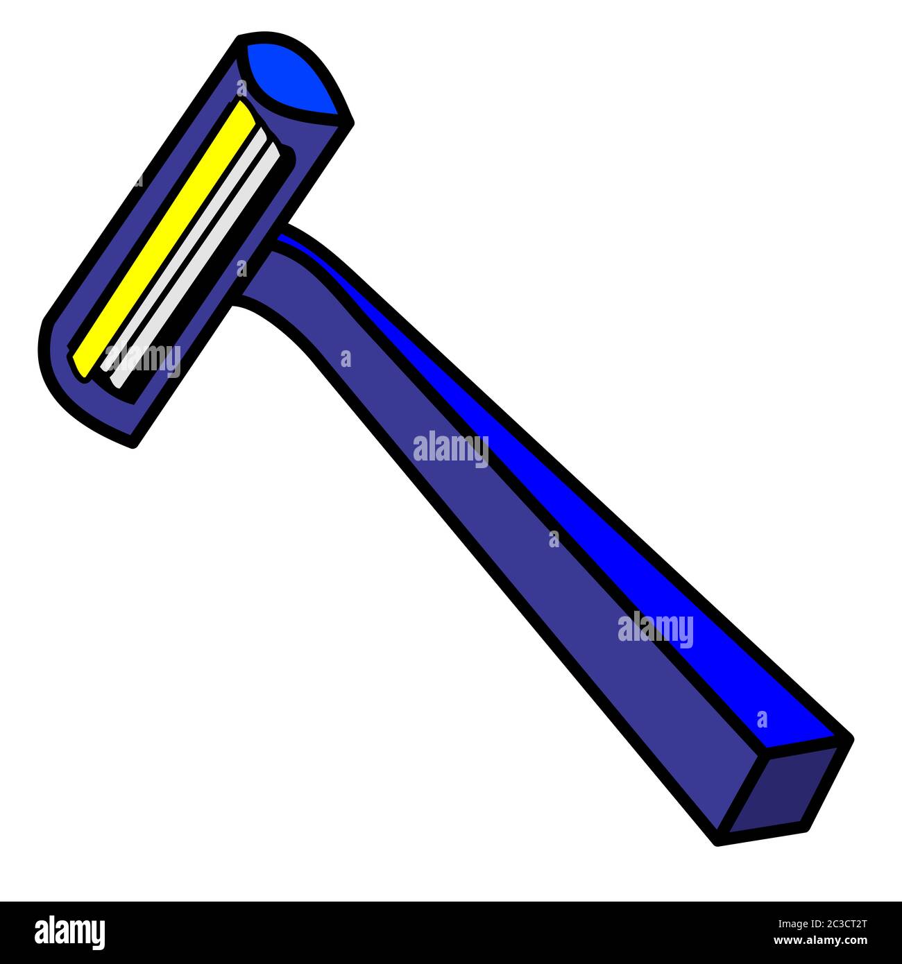 razor shaving blue plastic personal illustration Stock Photo - Alamy