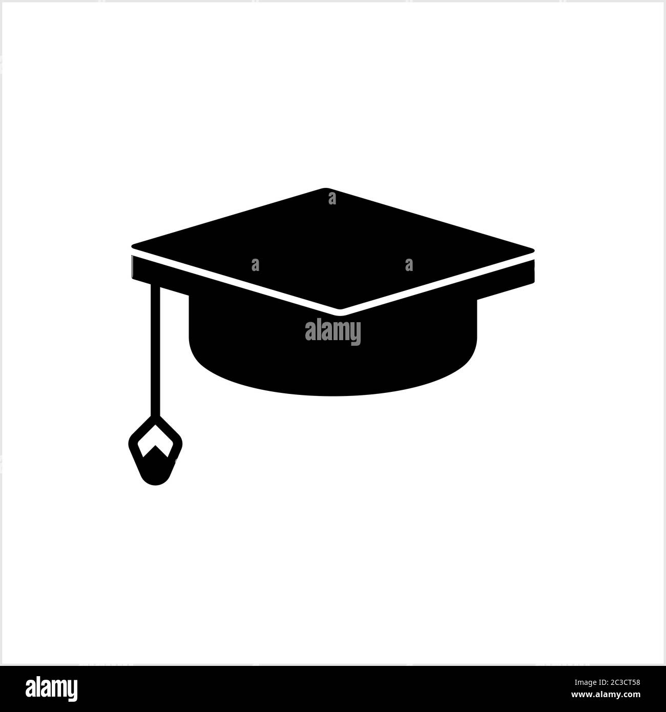 Graduation Cap Icon, Bachelor Cap Icon Vector Art Illustration Stock ...