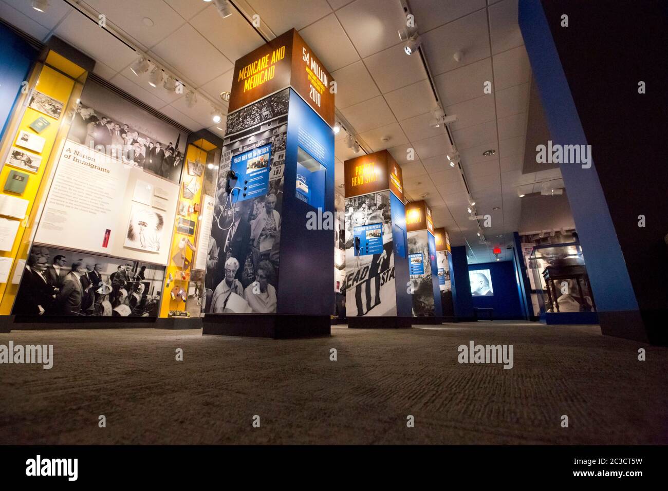 Austin Texas USA, April 7 2014: Gallery display explains historical ...
