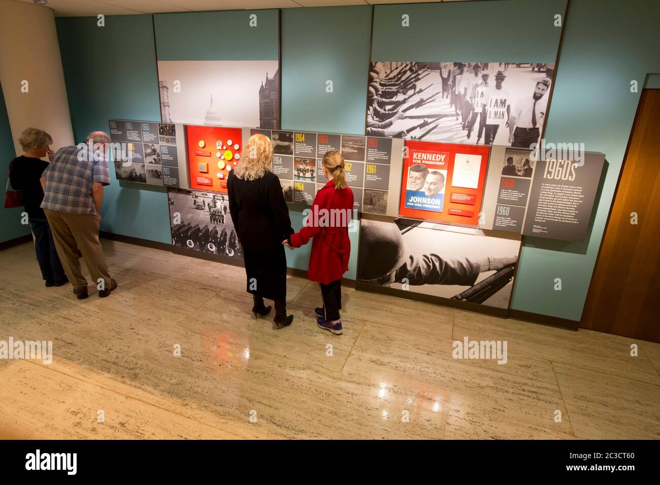 Austin Texas USA, April 7 2014: Visitors look at gallery display ...