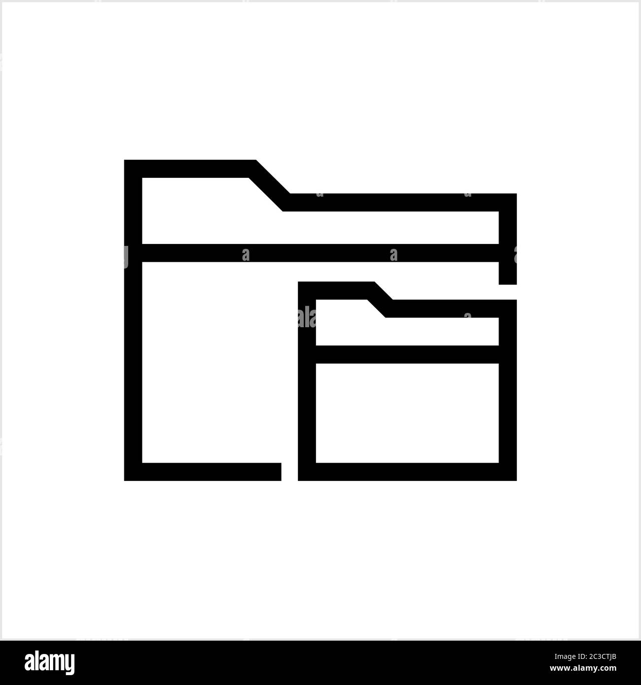 Folder Icon, File Folder Icon, File Management Vector Art Illustration ...