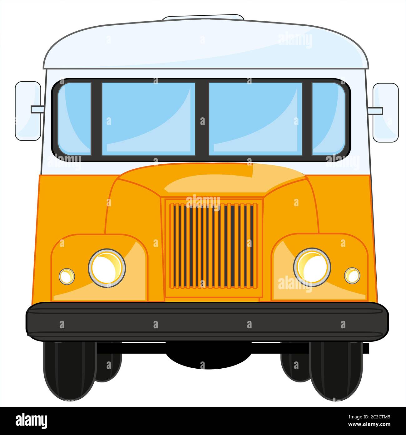 Retro bus type frontal on white background is insulated Stock Photo - Alamy