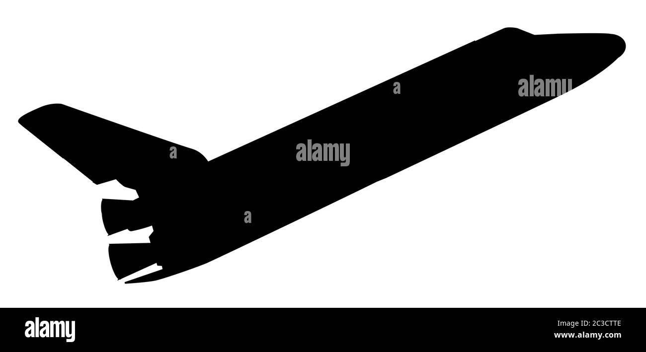 A typical space shuttle silhouette over a white background Stock Photo ...