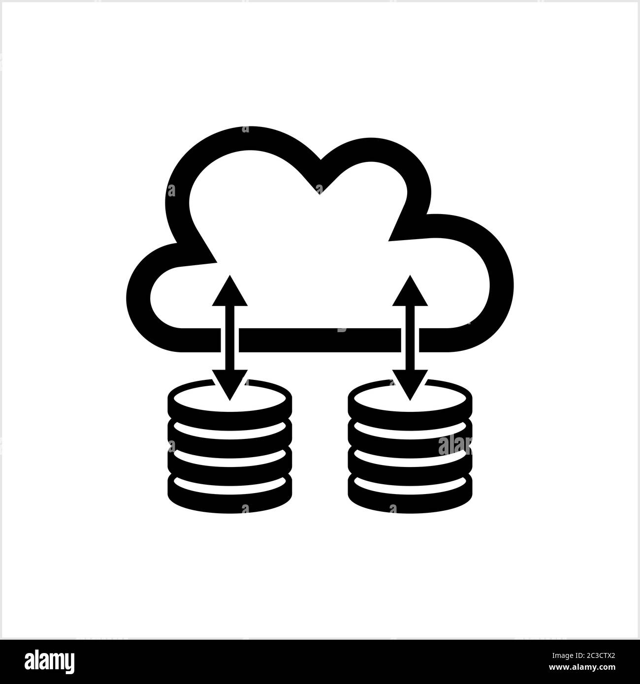 Cloud Database Icon, Data Base Icon Vector Art Illustration Stock ...