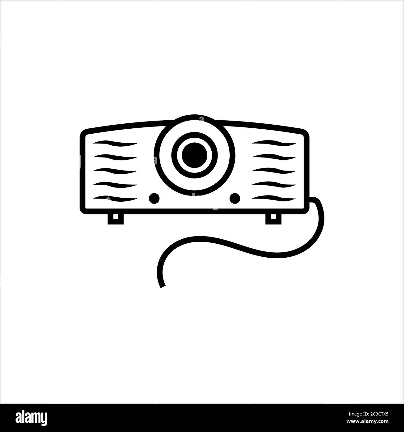 Projector Icon, Projector Vector Art Illustration Stock Vector Image ...