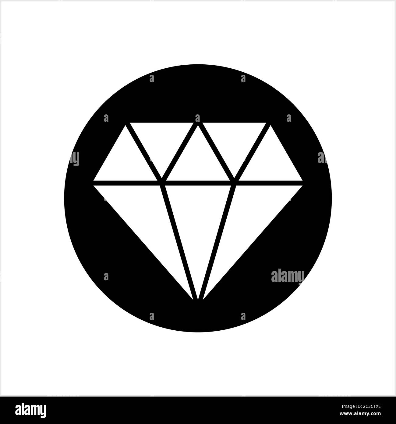 Diamond Icon, Diamond Cut Vector Art Illustration Stock Vector Image ...