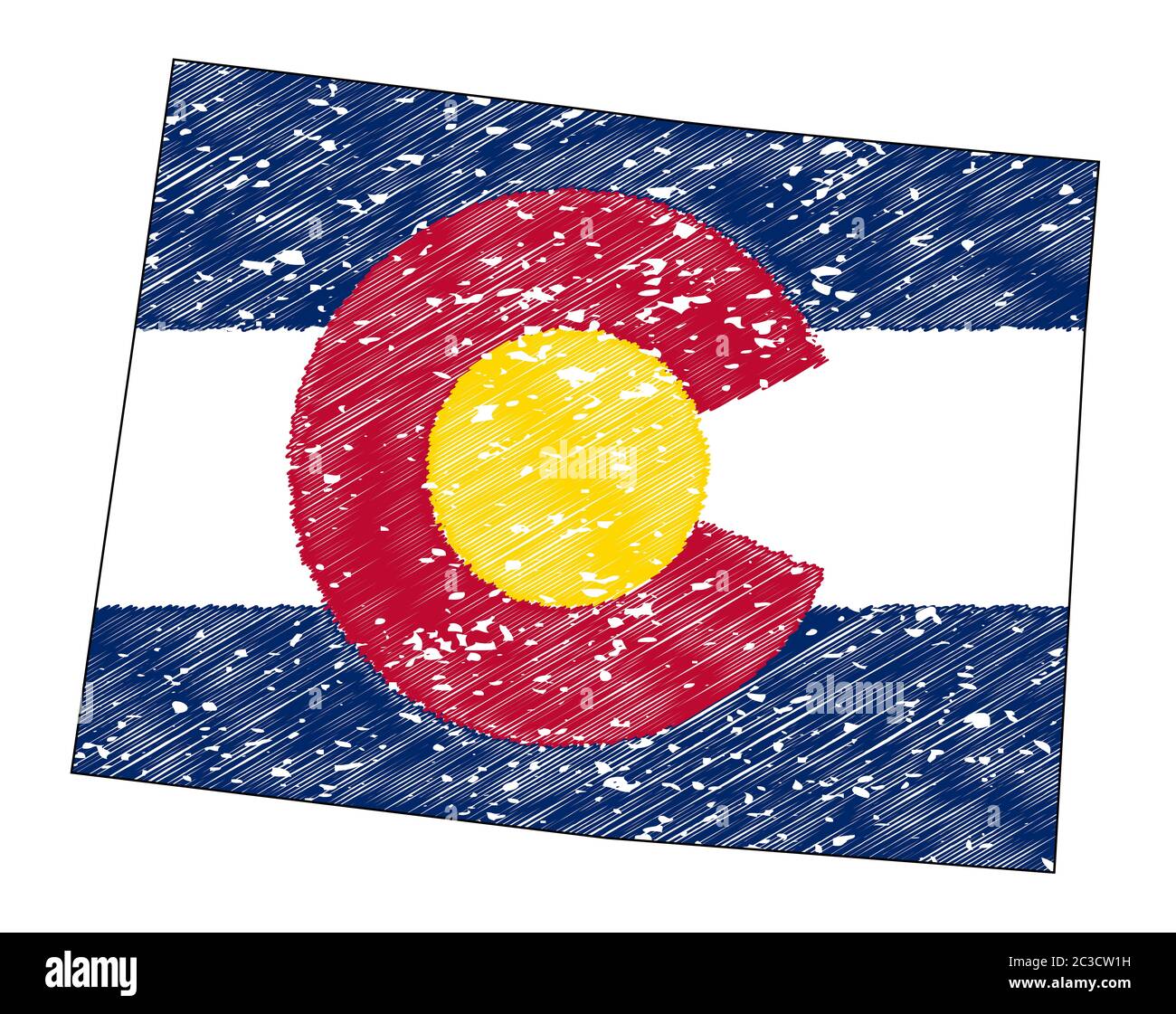 Colorado State outline Grunge Map and Flag Stock Photo - Alamy