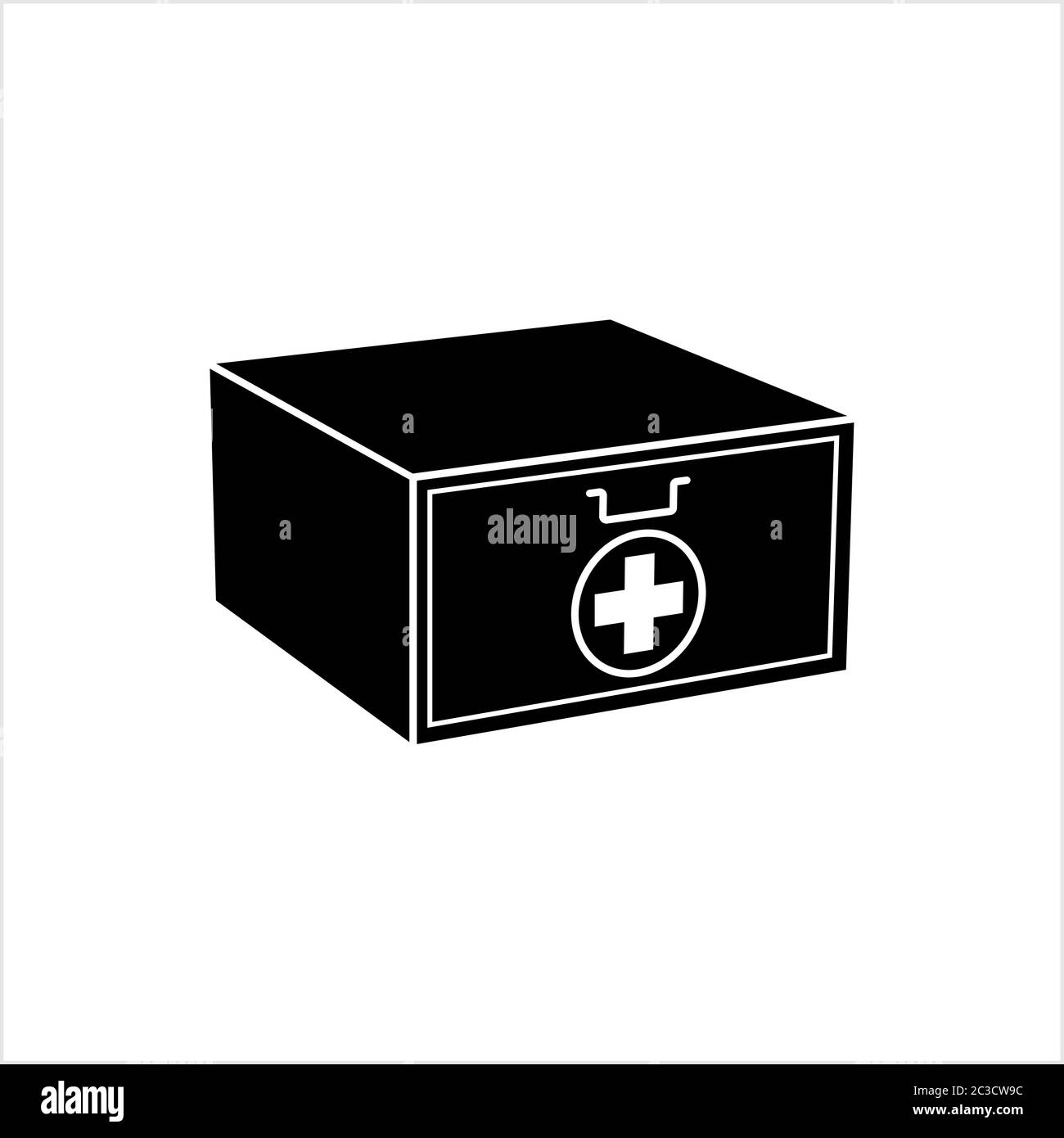 First Aid Box Icon, Medical Box, Medicine Box, Doctor Bag Vector Art ...
