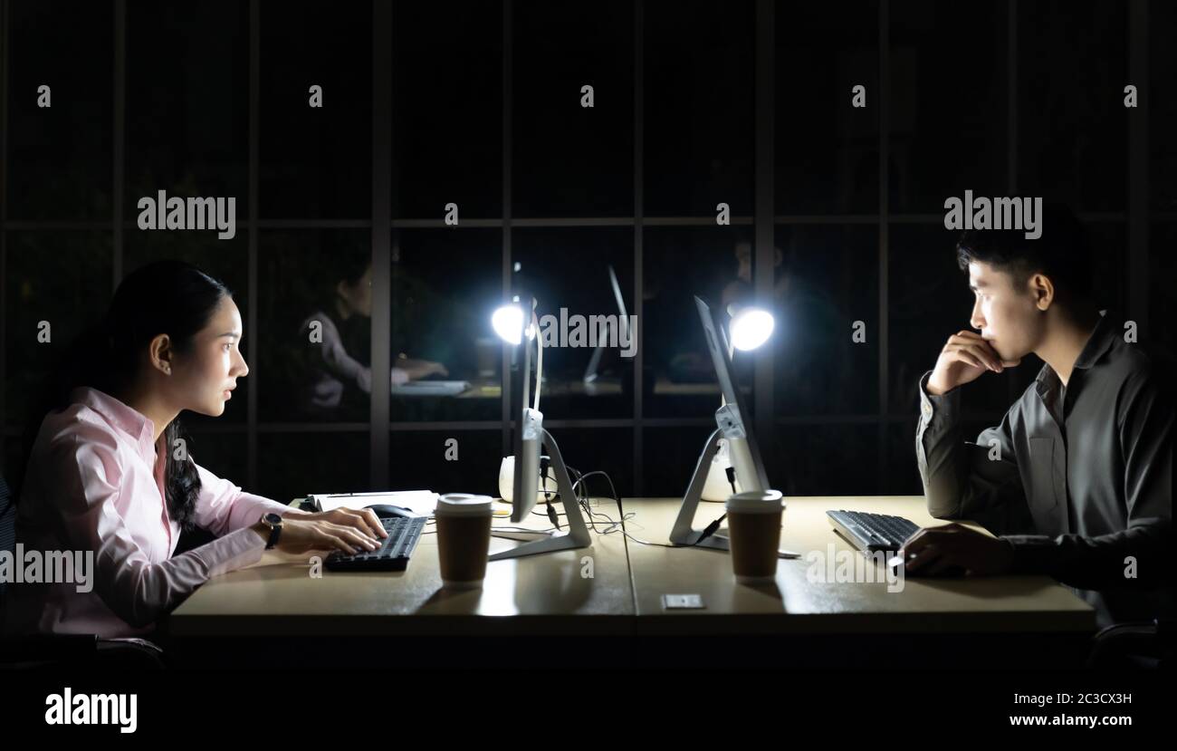 Woman working late on laptop hi-res stock photography and images - Alamy
