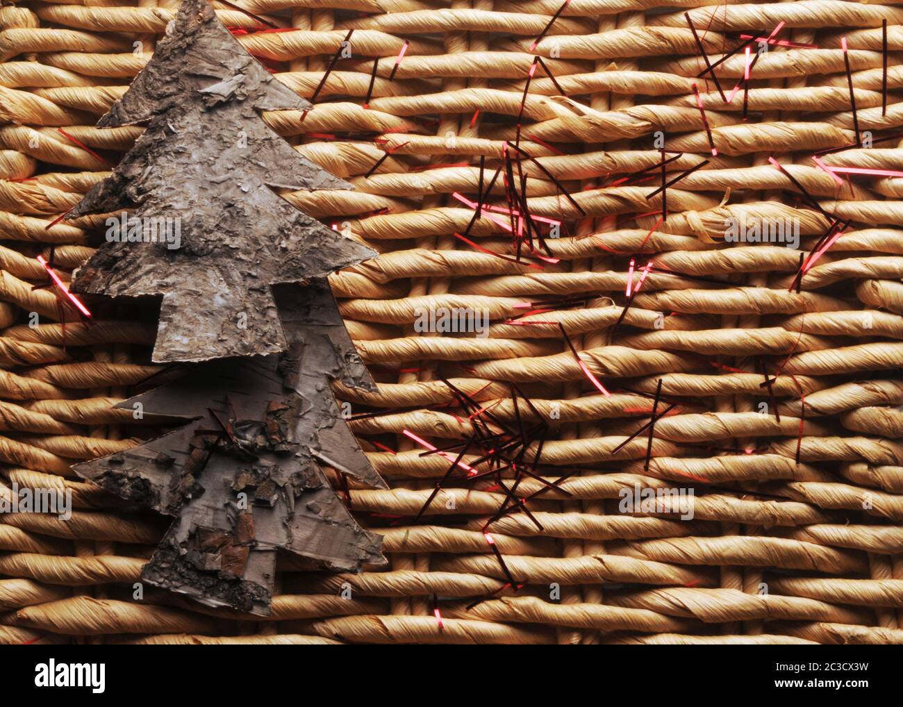 Christmas trees made with bark Stock Photo - Alamy