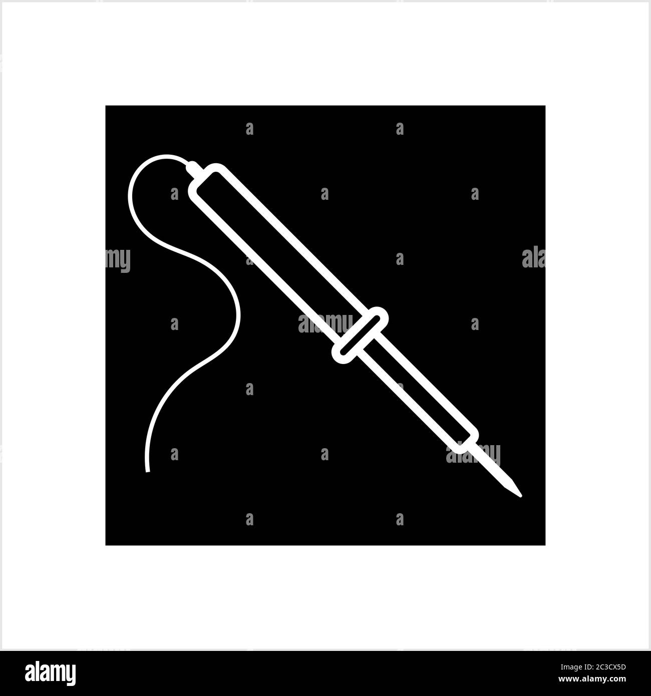 Soldering Iron Icon, Electric Soldering Iron Vector Art Illustration ...