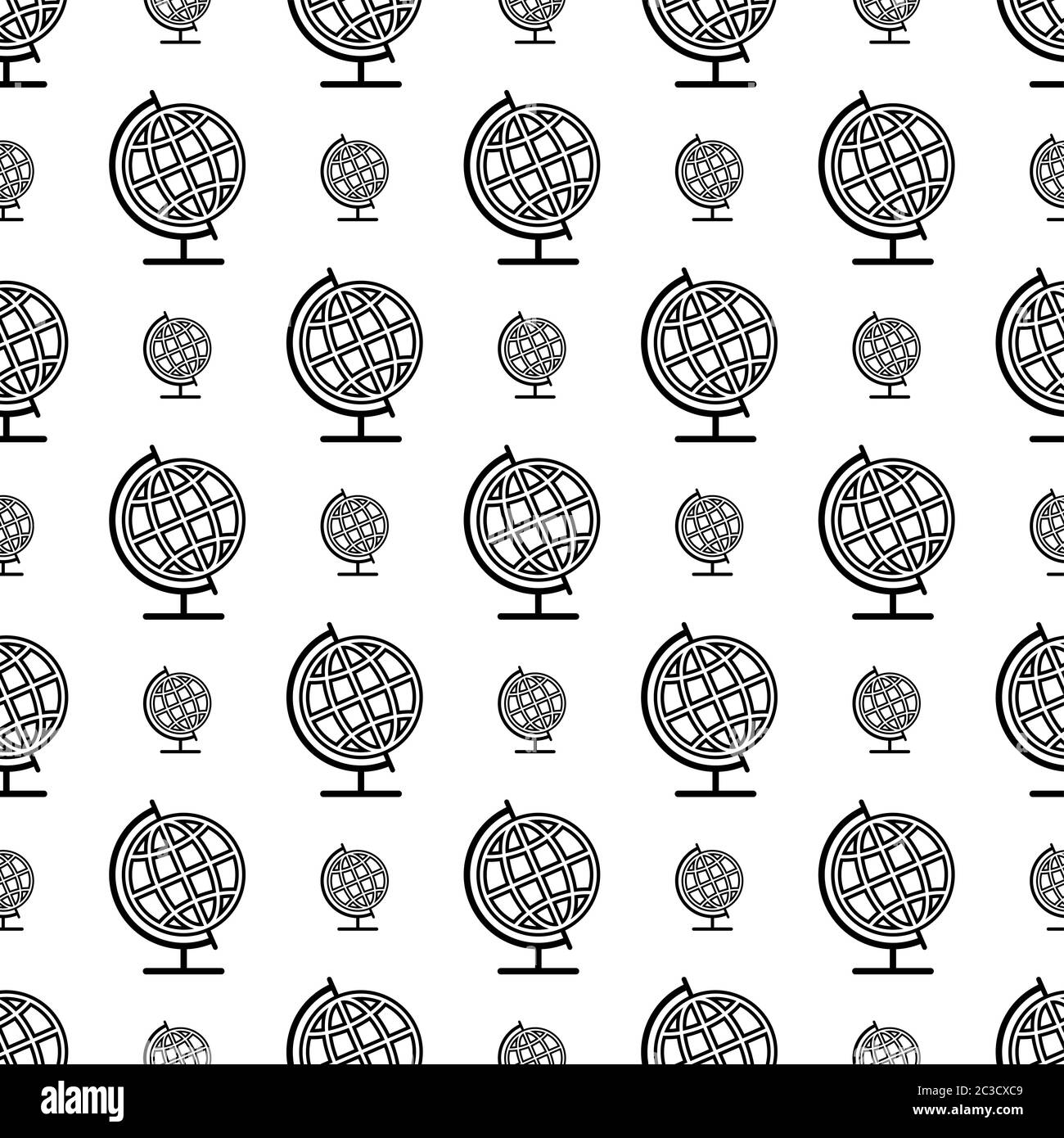 Globe Icon Seamless Pattern Vector Art Illustration Stock Vector Image ...