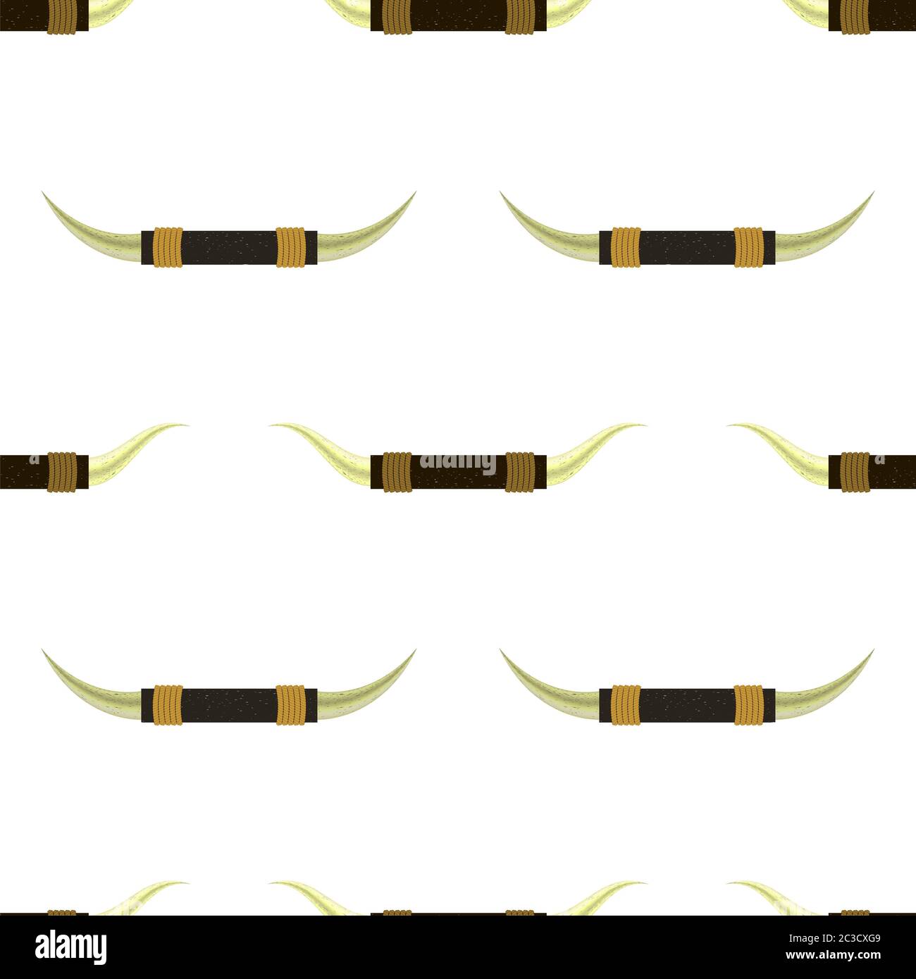 Bull Horns Seamless Pattern Isolated on White Background Stock Photo ...