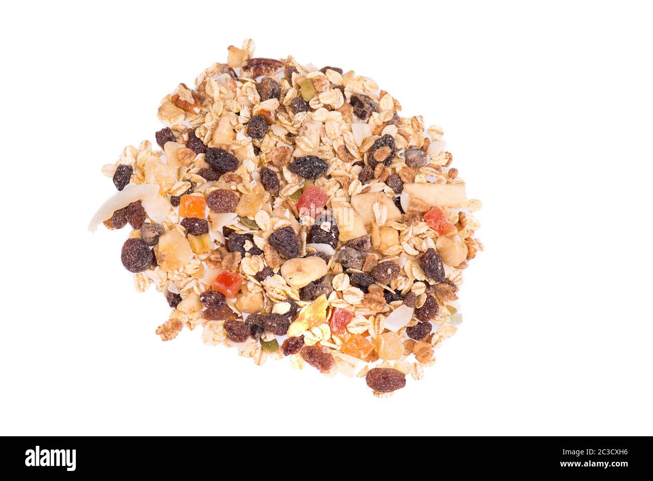 Muesli isolated on a white background Stock Photo - Alamy
