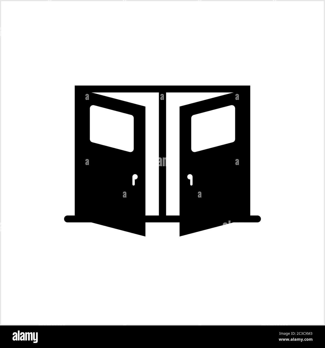 Door Icon, Open Door Vector Art Illustration Stock Vector Image & Art ...