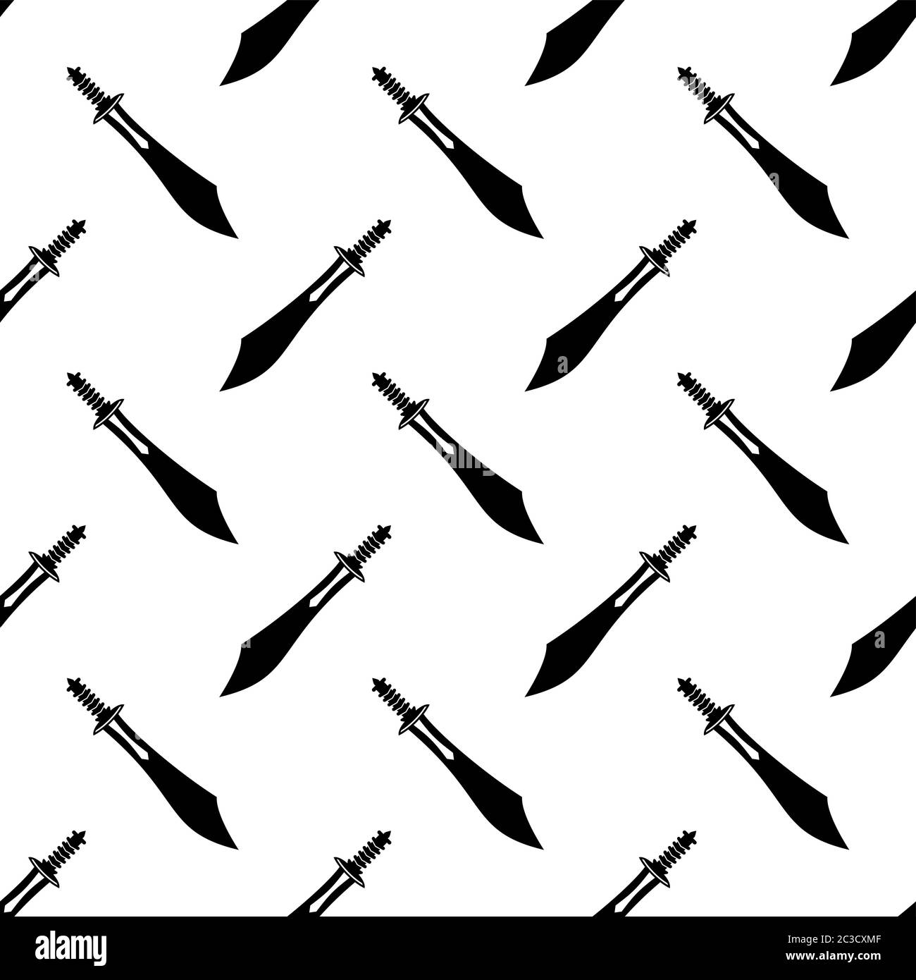 Sword Icon Seamless Pattern, Sword Vector Art Illustration Stock Vector ...