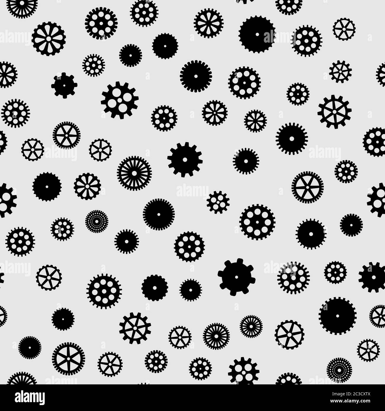 abstract black flat gears seamless pattern Stock Photo - Alamy
