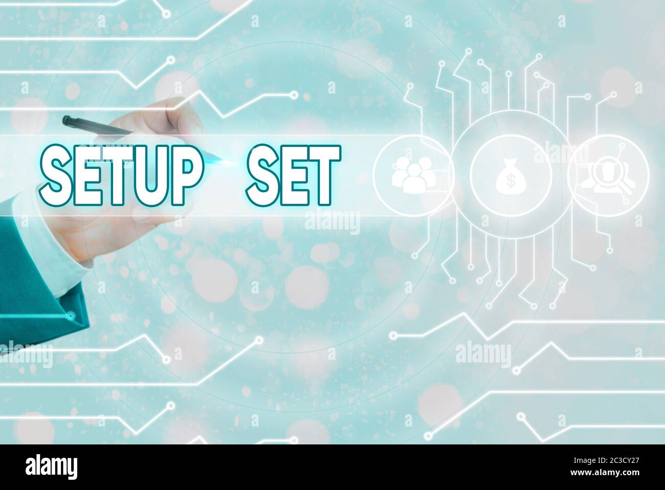 Conceptual hand writing showing Setup Set. Concept meaning planning how ...