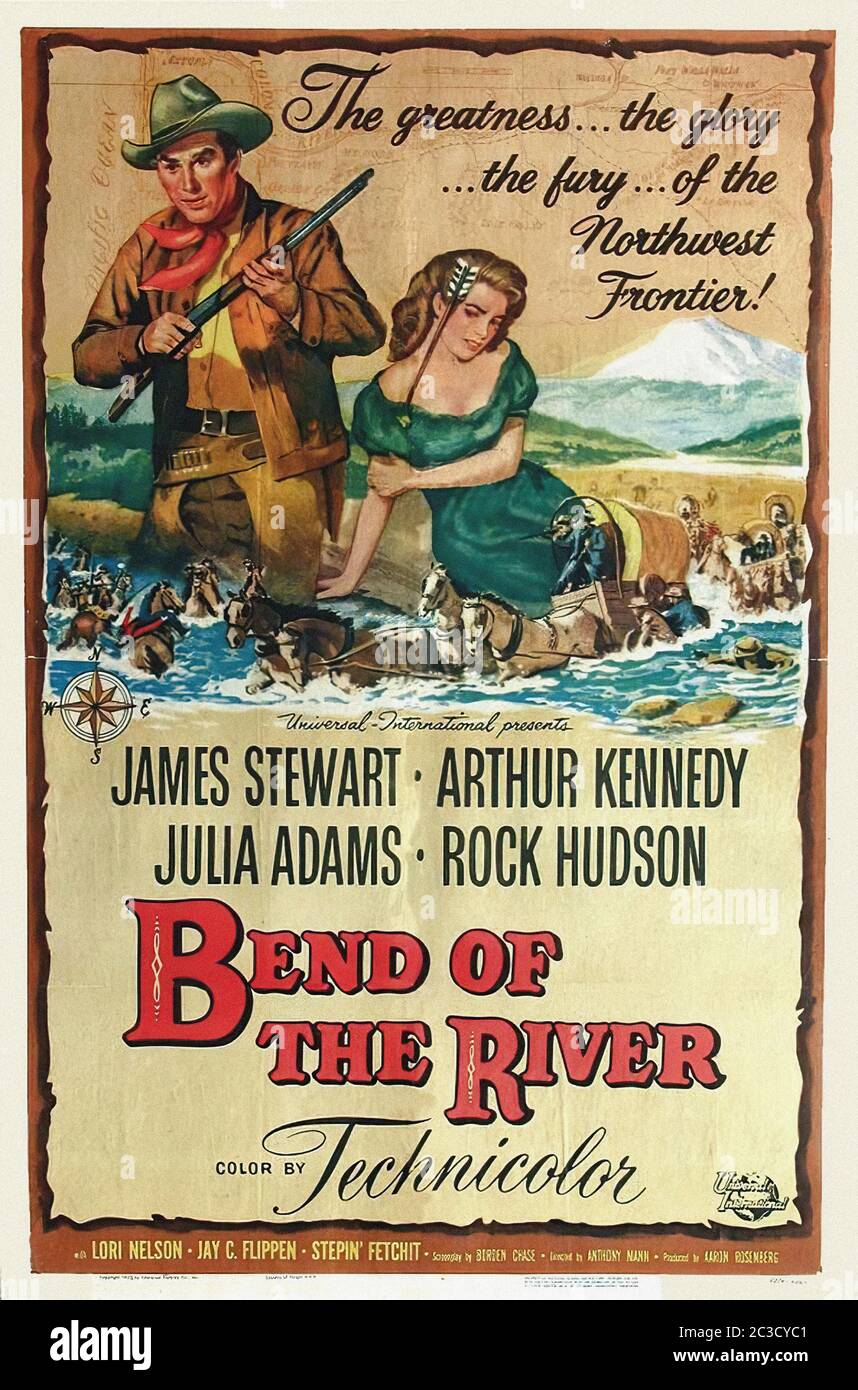 Bend of the River - Vintage Movie Poster Stock Photo - Alamy