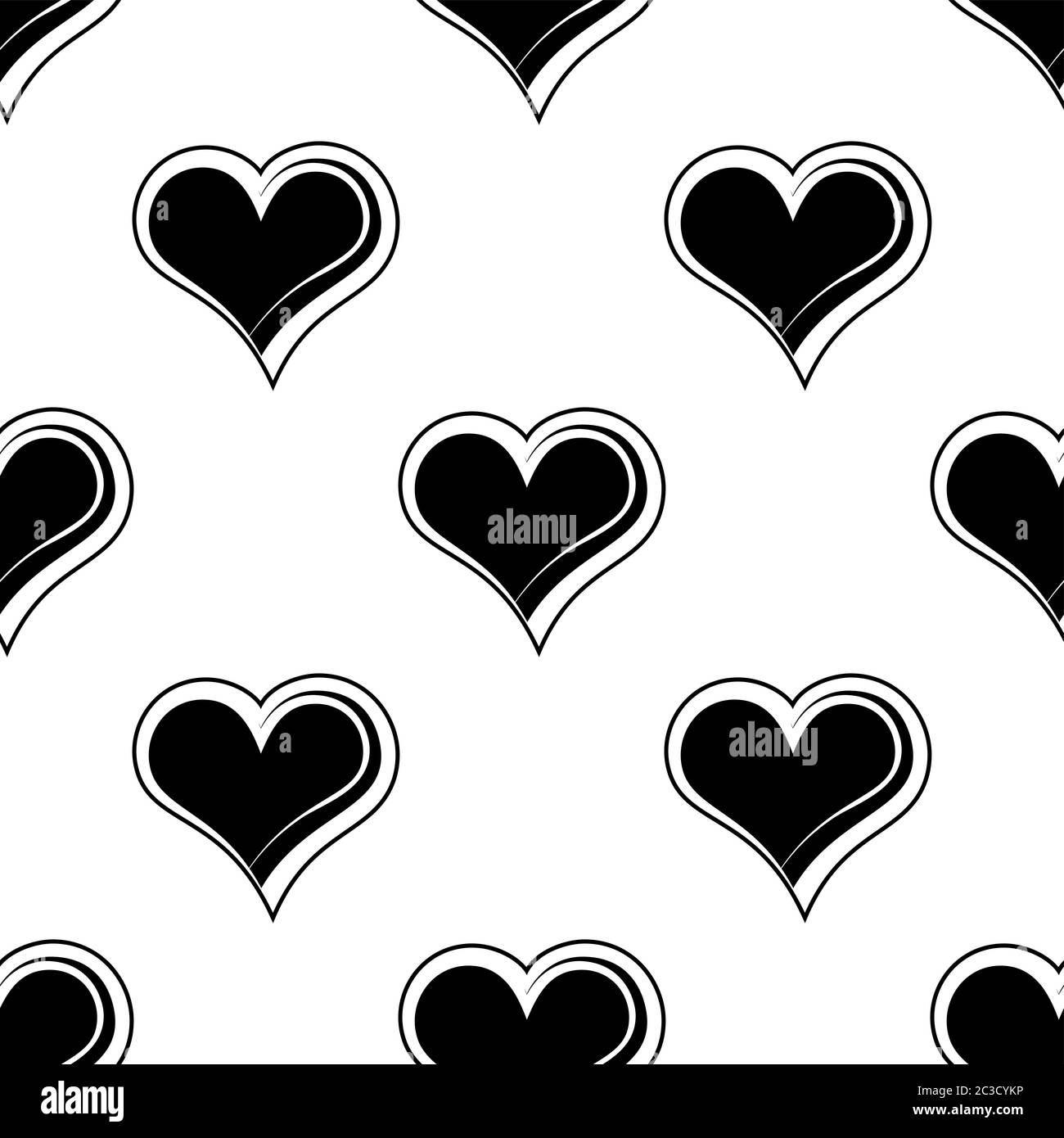 Heart Shape Icon Seamless Pattern Vector Art Illustration Stock Vector ...