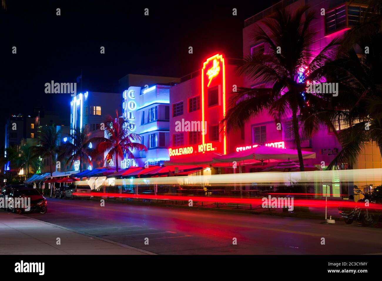 Miami at night Stock Photo - Alamy