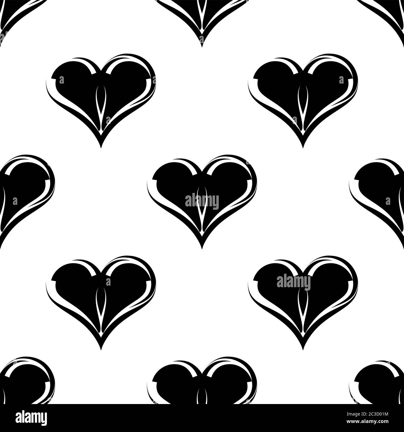 Heart Shape Icon Seamless Pattern Vector Art Illustration Stock Vector ...