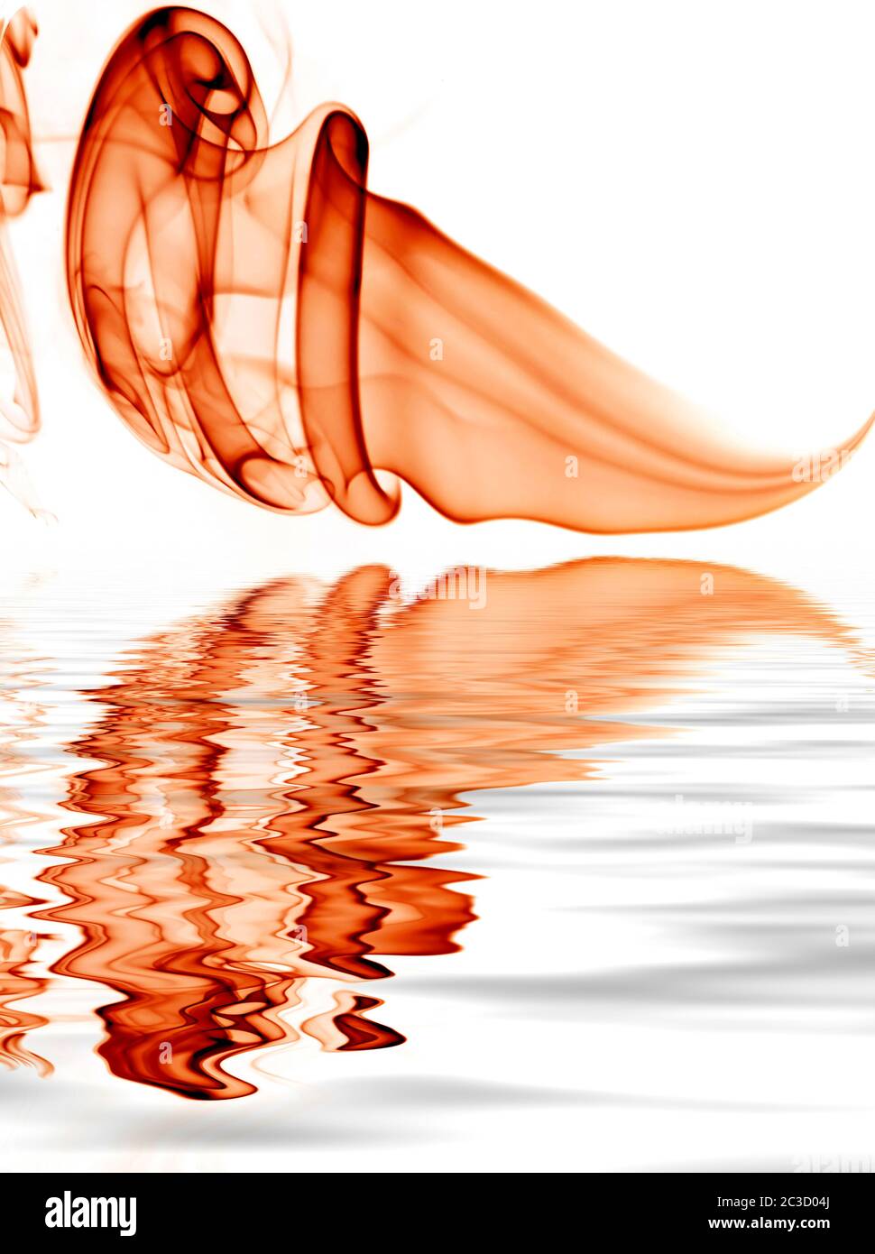 abstract red smoke in a white with reflection Stock Photo - Alamy