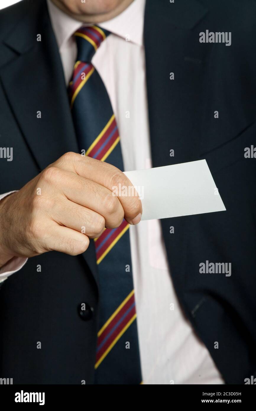 hand of businessman offering businesscard, close up Stock Photo - Alamy
