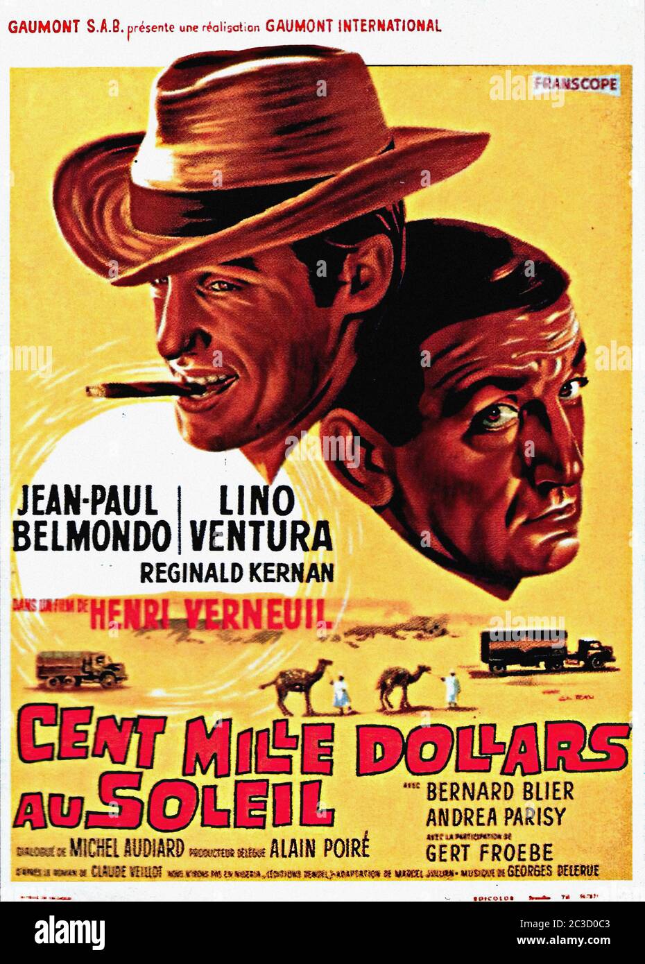 Cent Mille Dollars Au Soleil - French Vintage Movie Poster Stock Photo ...
