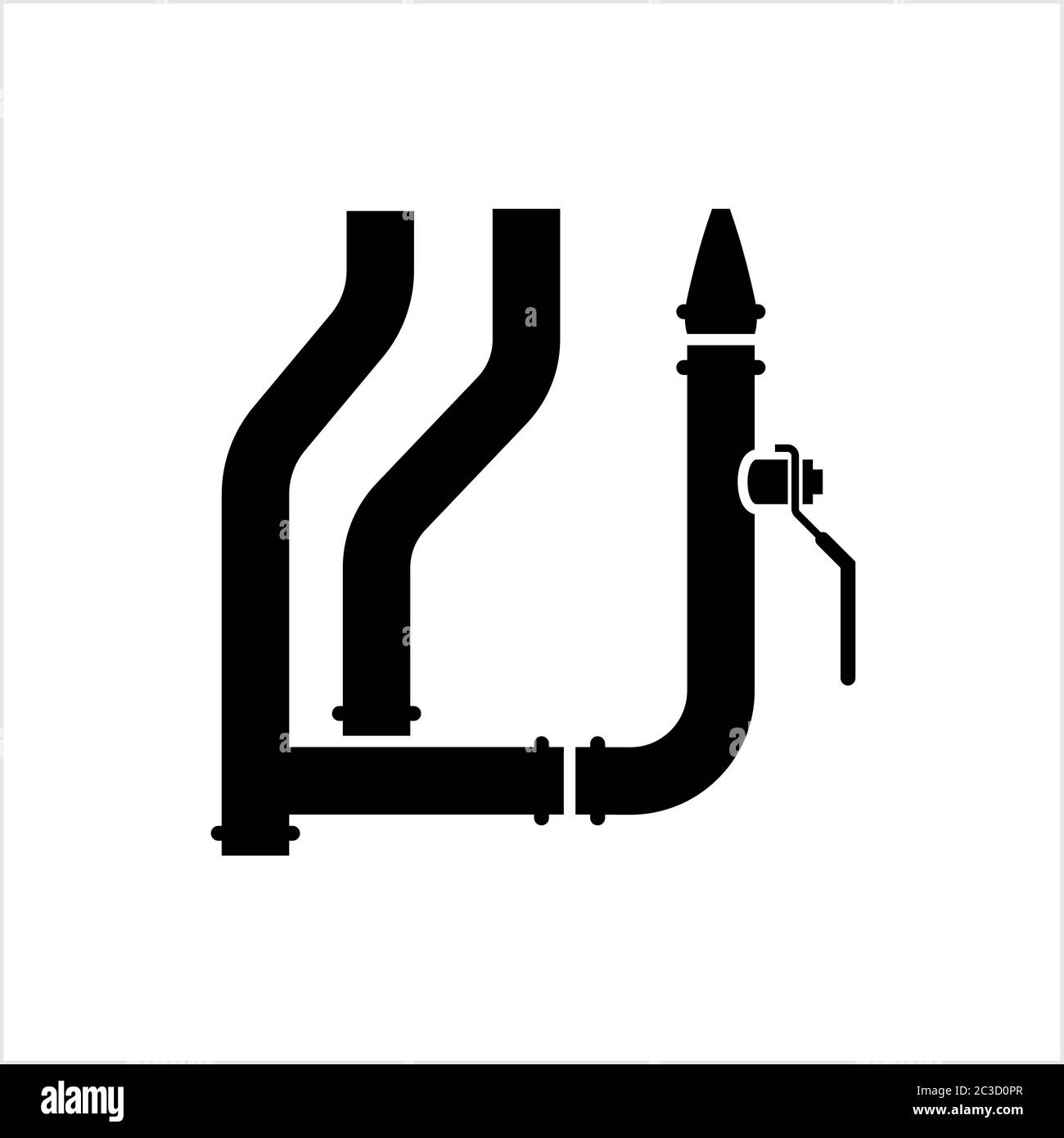 Pipe Icon, Pipe Fitting Icon Vector Art Illustration Stock Vector Image ...