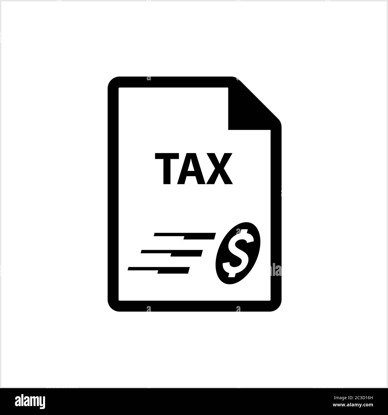 Tax Document Icon, Tax Payment Concept Vector Art Illustration Stock ...