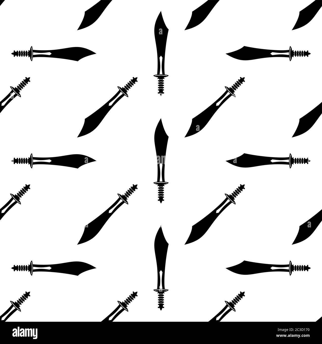 Sword Icon Seamless Pattern, Sword Vector Art Illustration Stock Vector ...