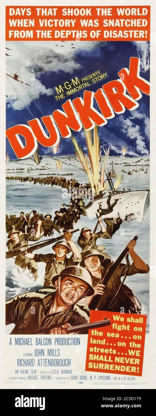 Dunkirk - Vintage Movie Poster Stock Photo - Alamy