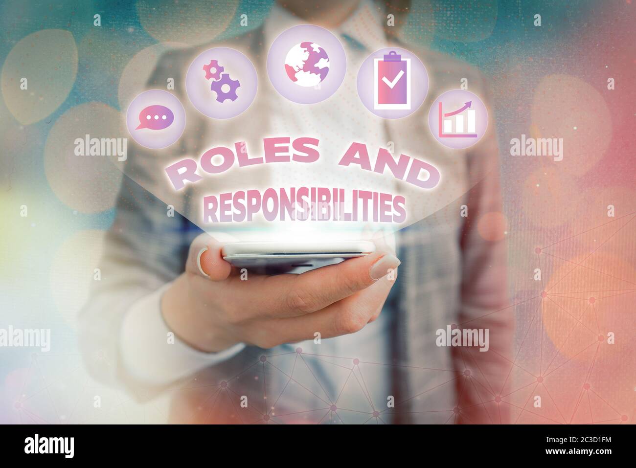 Text sign showing Roles And Responsibilities. Business photo showcasing ...