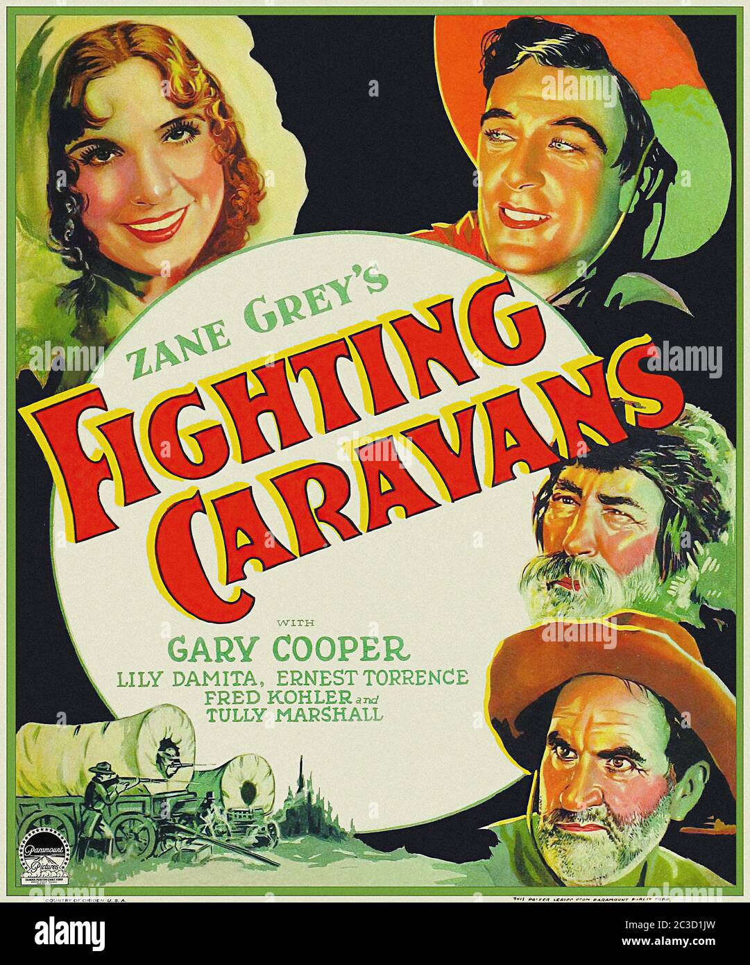 Fighting Caravans - Vintage Movie Poster Stock Photo - Alamy