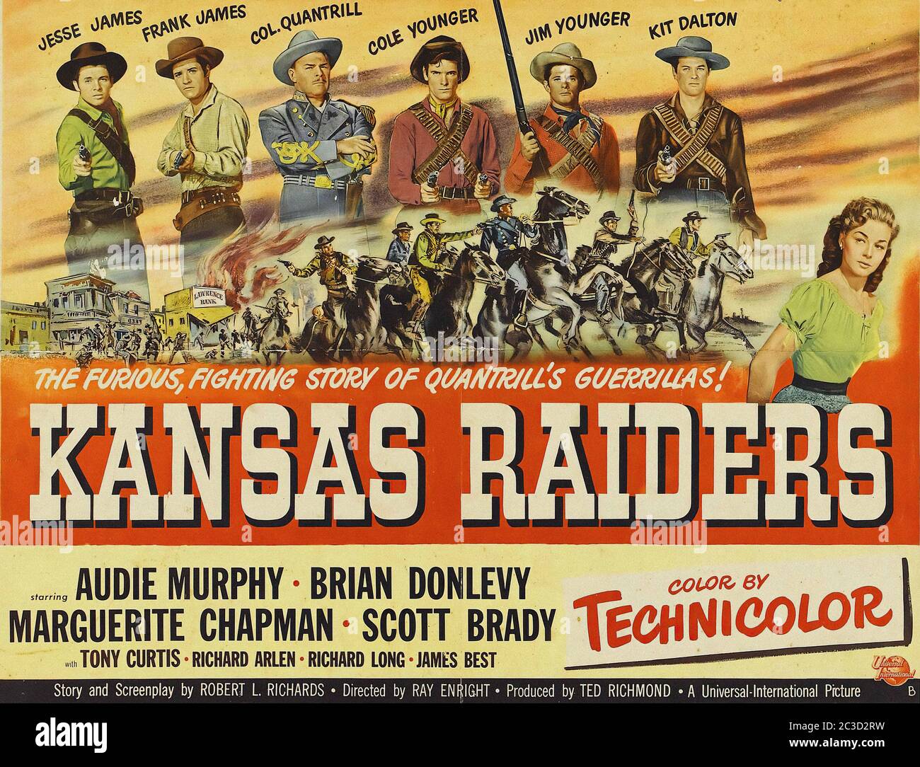 Kansas Raiders - Vintage Movie Poster Stock Photo - Alamy