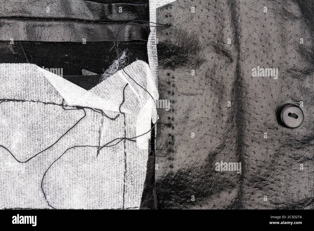 Crumpled black leather texture background. Abstract texture of messy ...