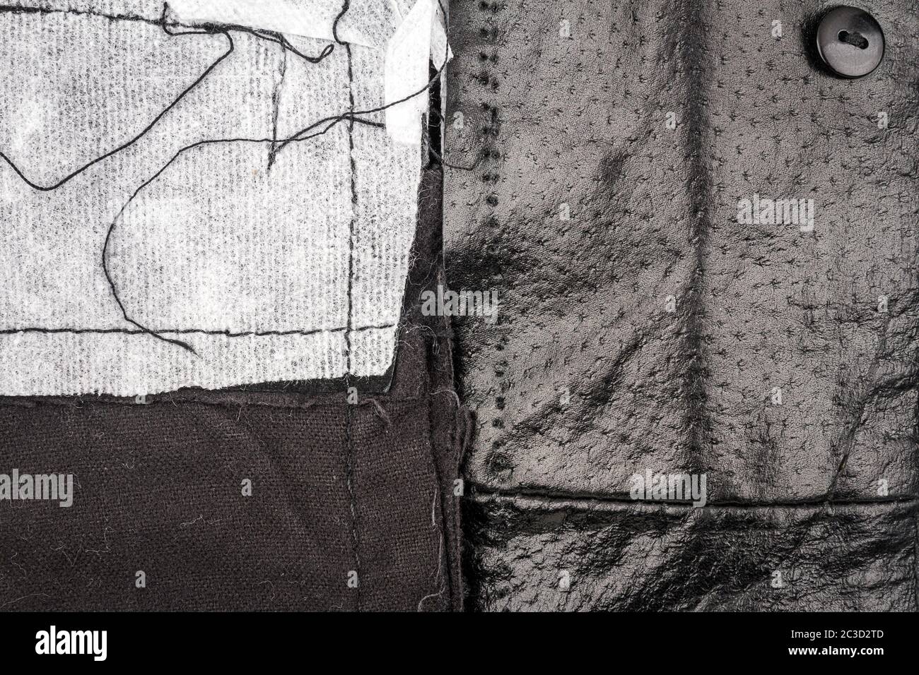 Crumpled black leather texture background. Abstract texture of messy ...