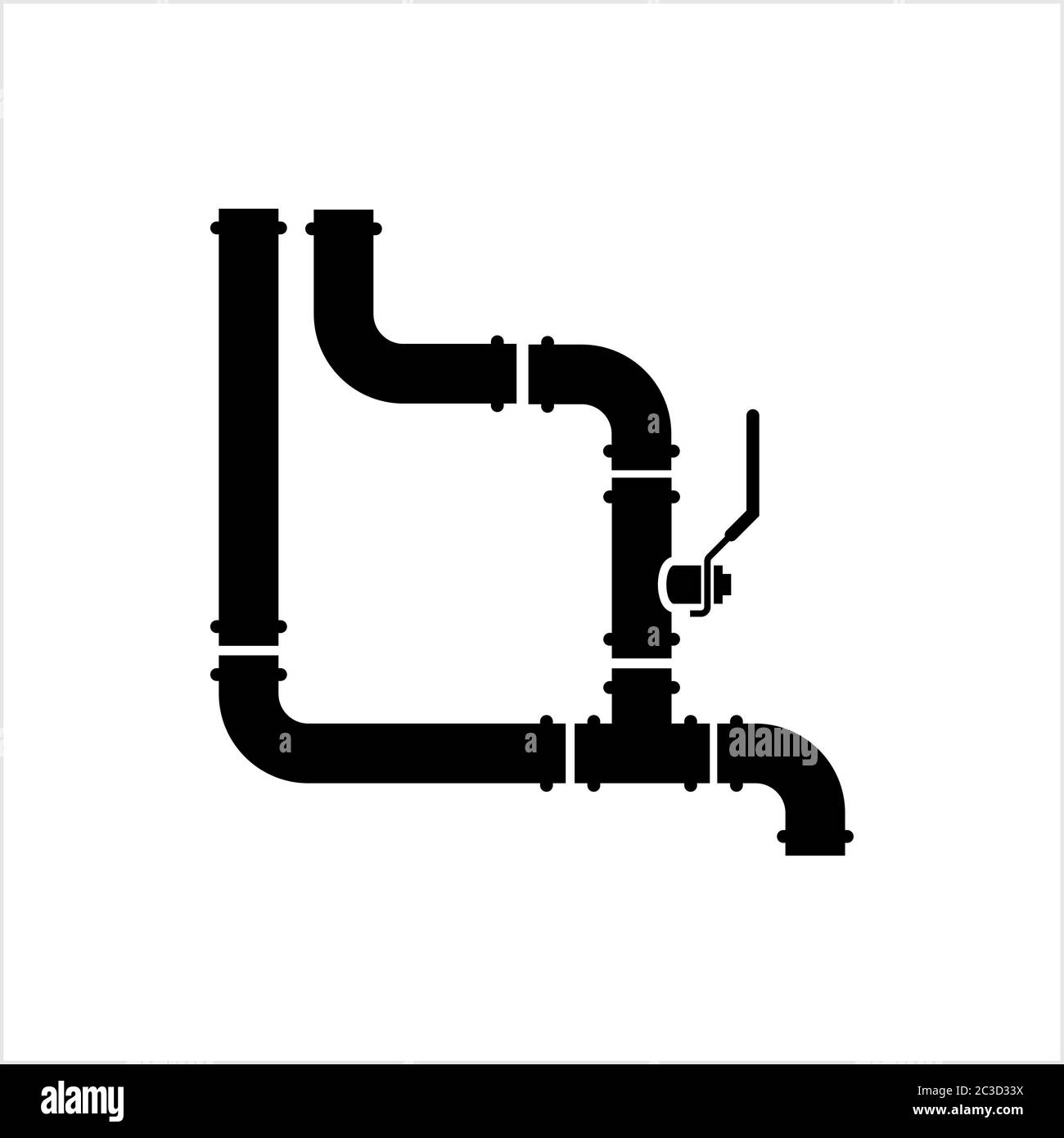 Pipe Icon, Pipe Fitting Icon Vector Art Illustration Stock Vector Image ...