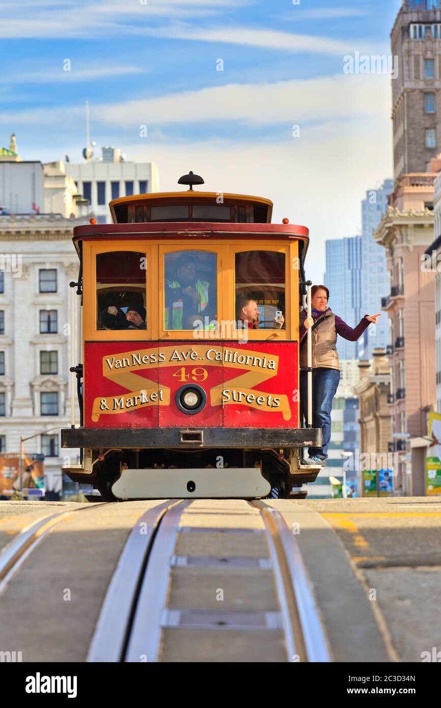 Cable car in San Francisco Stock Photo - Alamy